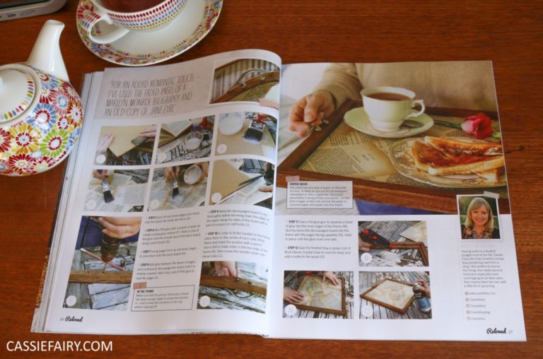My upcycled picture frame breakfast tray project is in Reloved Magazine ...