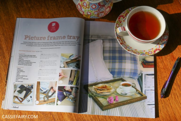 My upcycled picture frame breakfast tray project is in Reloved Magazine ...