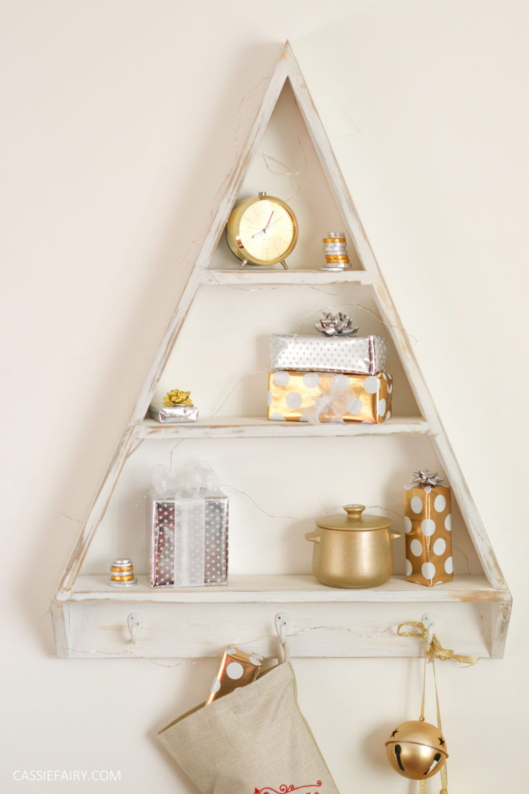 How to DIY a Christmas tree wall unit | My Thrifty Life by Cassie Fairy ...