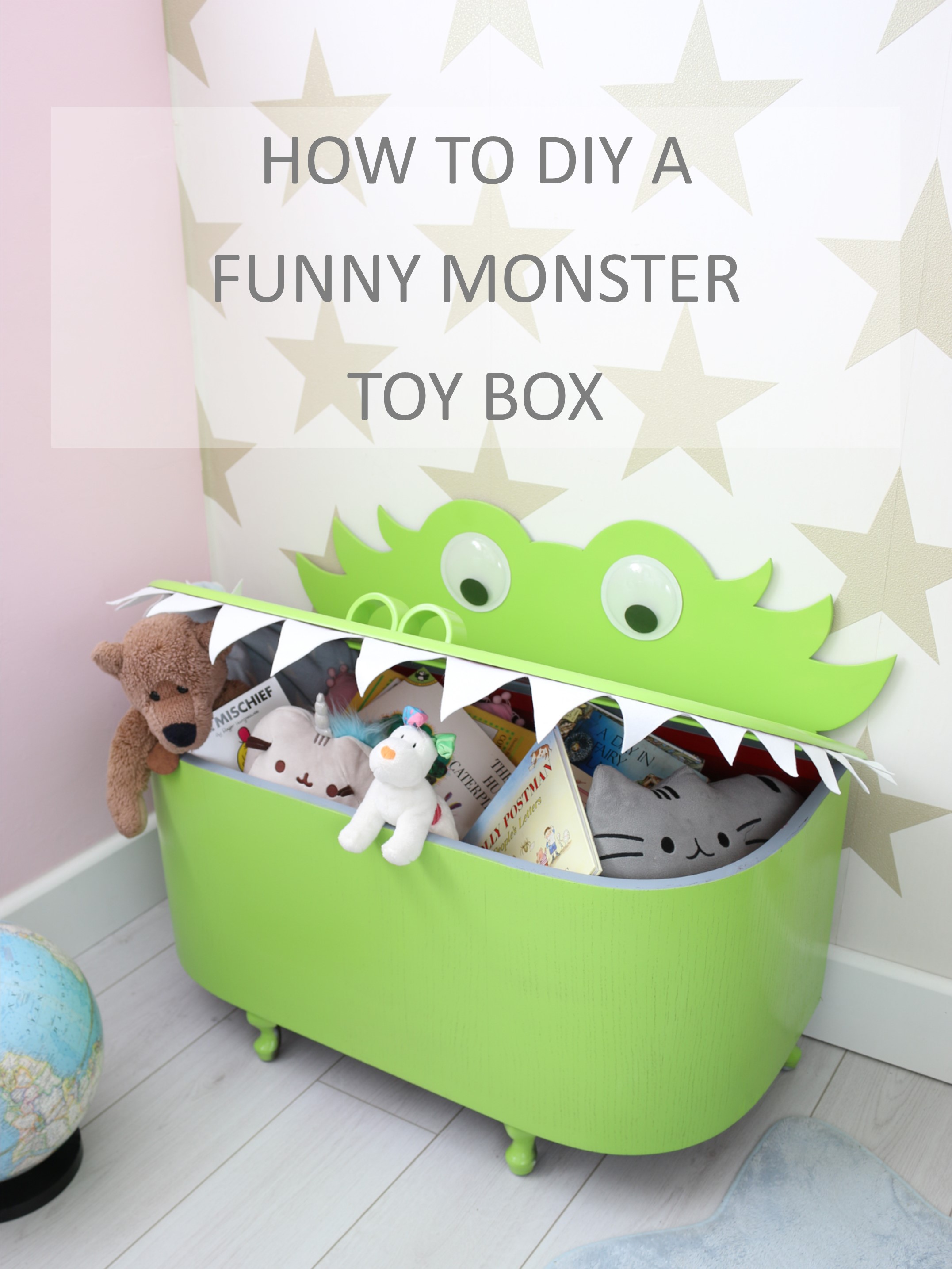 Step-by-step guide to DIY a funny monster toy box | My Thrifty Life by ...