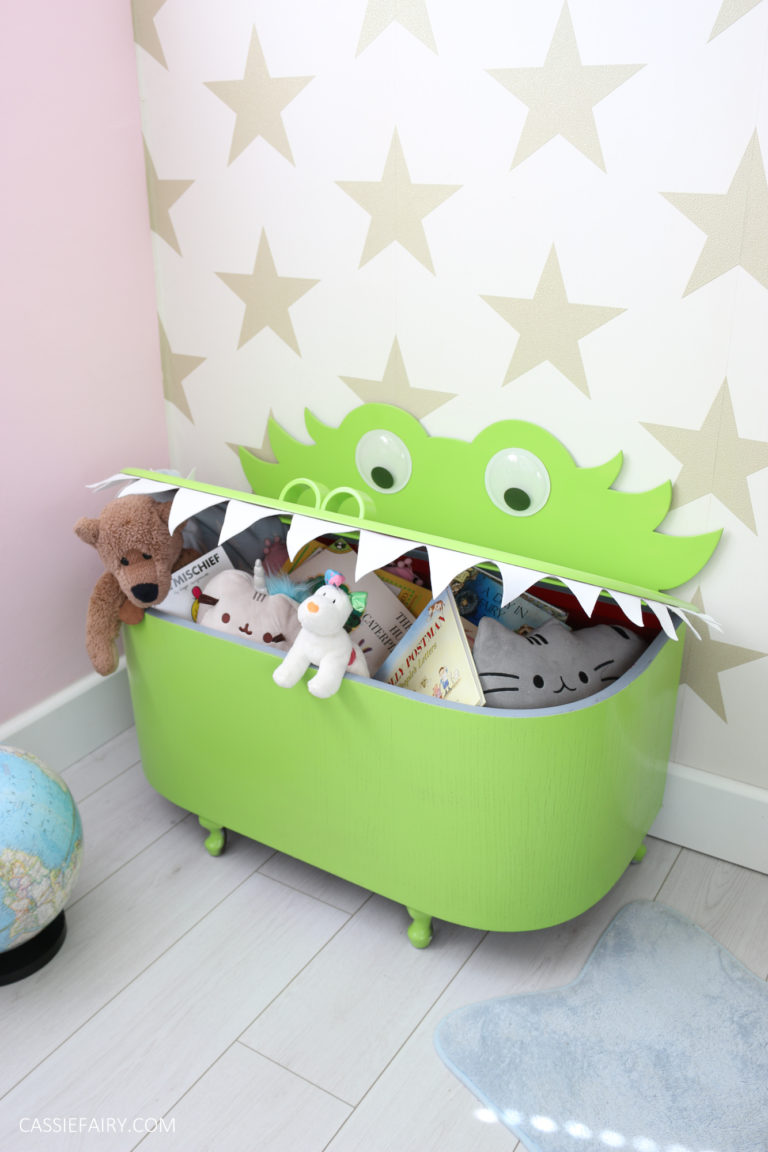 Step-by-step guide to DIY a funny monster toy box | My Thrifty Life by ...