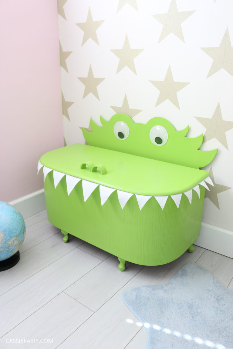 Step-by-step guide to DIY a funny monster toy box | My Thrifty Life by ...