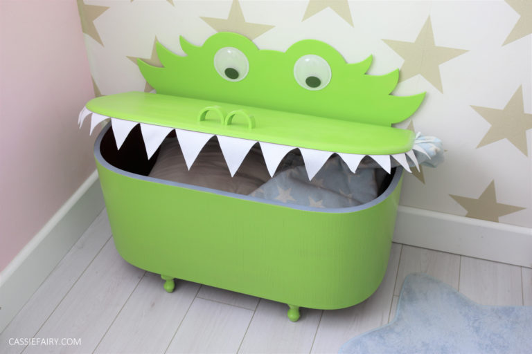 Step-by-step guide to DIY a funny monster toy box | My Thrifty Life by ...