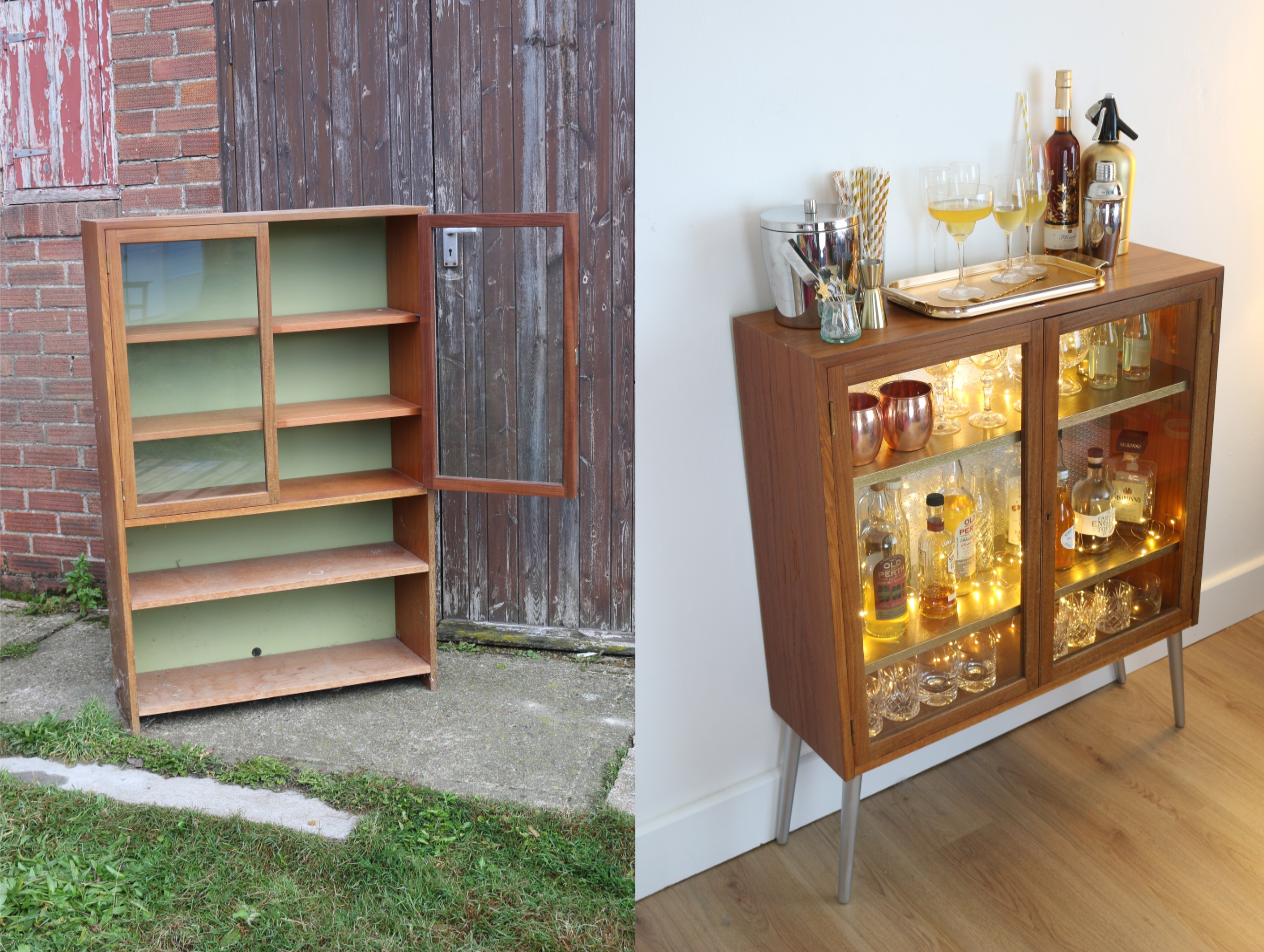 How To DIY A Retro Mid century Cocktail Cabinet For Your Festive Parties