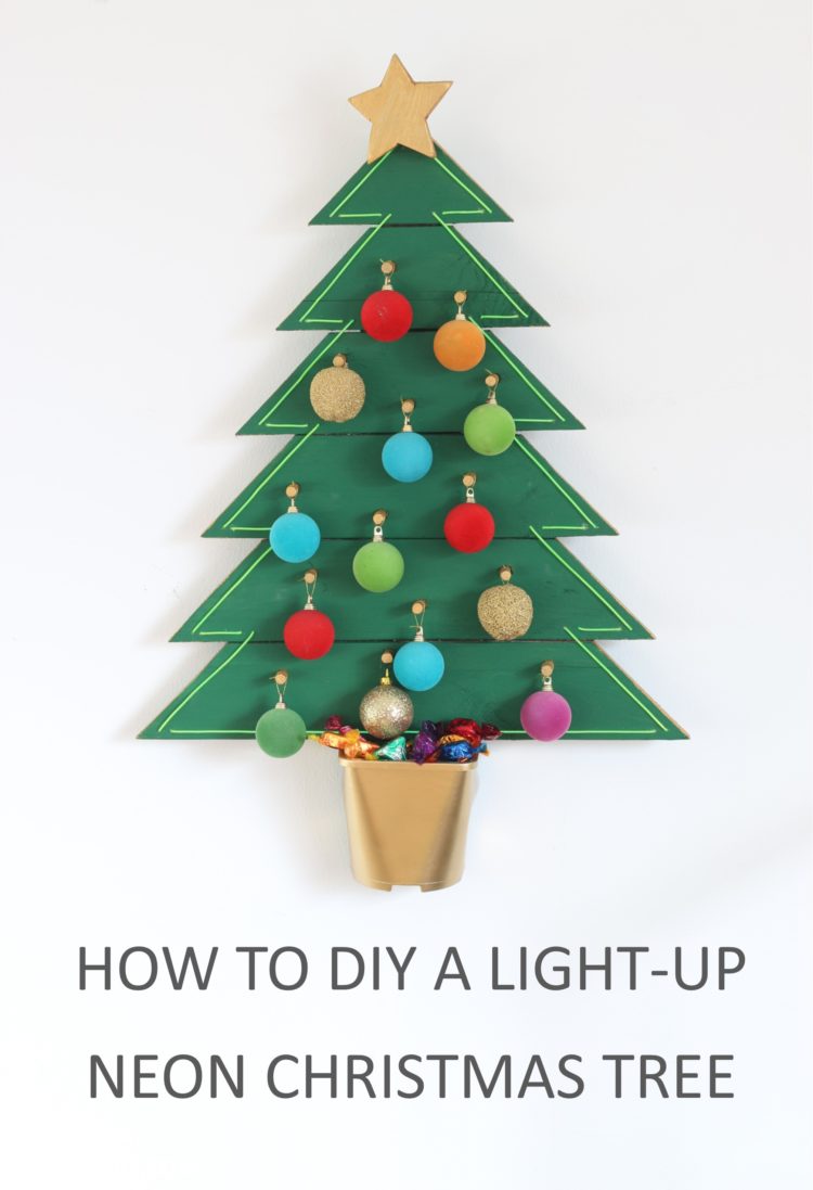How to DIY a light-up neon Christmas tree using an old pallet & EL wire ...