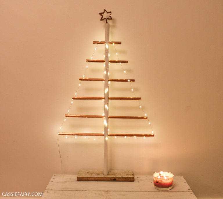 How to DIY a space-saving Christmas tree with copper pipe & pallet wood | My Thrifty Life by ...