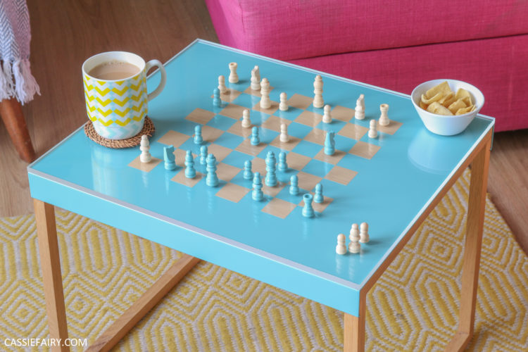 How to upcycle an old side table into a chess-board coffee table | My ...