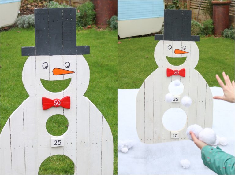 How to DIY a freestanding Snowman target game from pallet wood | My ...