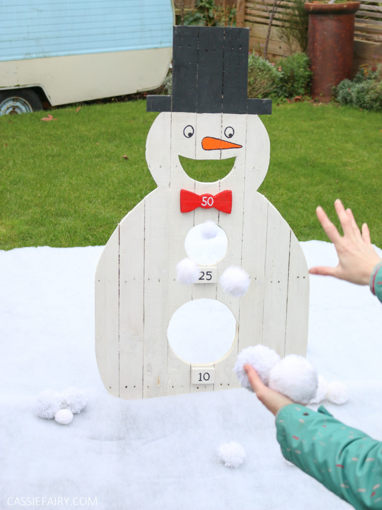 How to DIY a freestanding Snowman target game from pallet wood | My ...