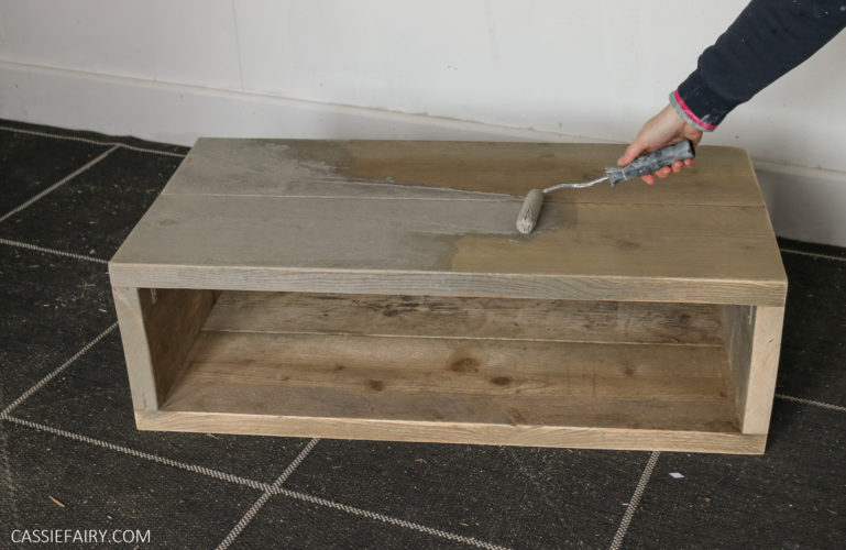 How to turn an old drawer & scaffold boards into a DIY desk or hallway ...