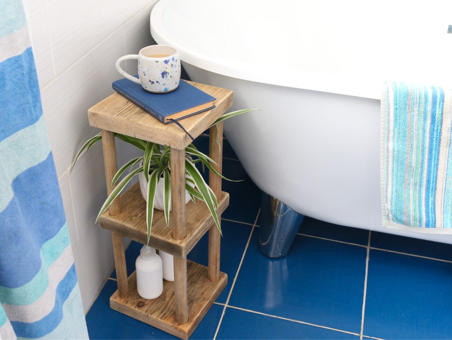 My DIY bathroom: How to build a handy bath-side storage stand for your ...