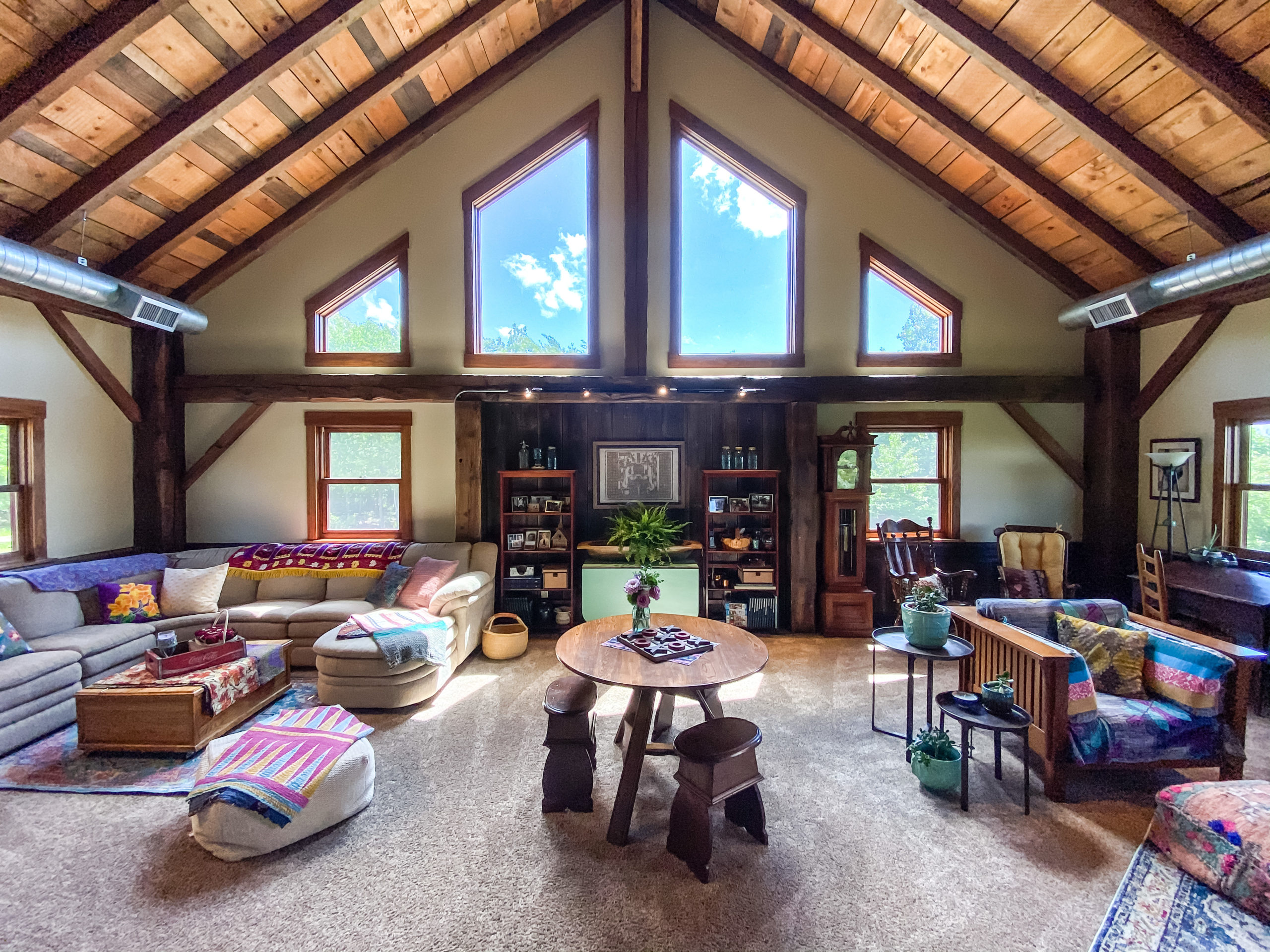 House tour of a rustic C19th barn conversion with colourful vintage ...