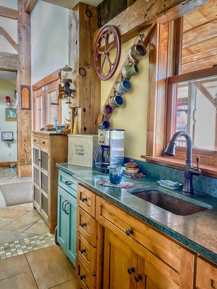 House tour of a rustic C19th barn conversion with colourful vintage ...