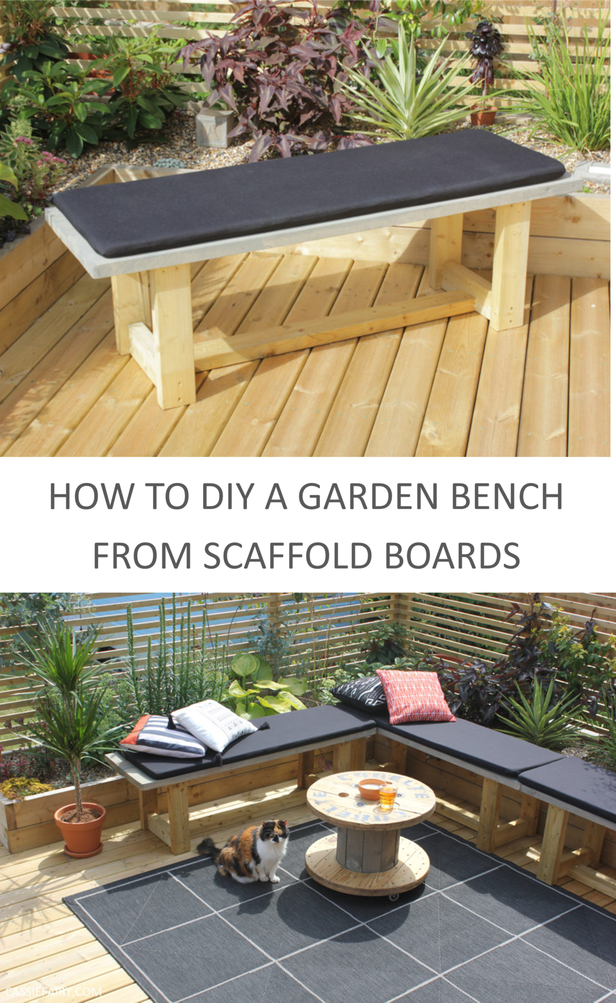 DIY Video – How to make your own outdoor seat from scaffolding planks ...