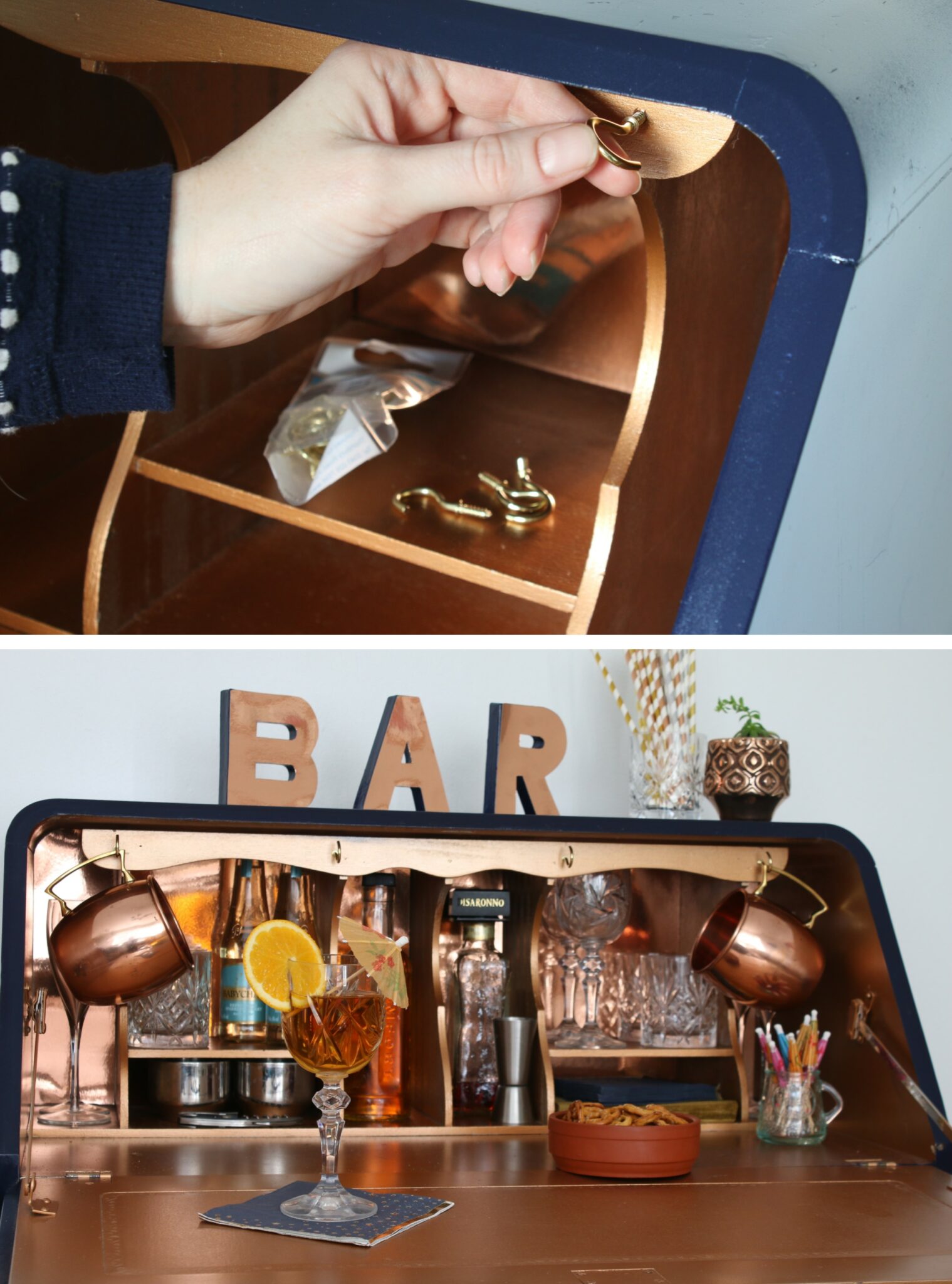 DIY project: How to upcycle a writing desk into a classy cocktail ...