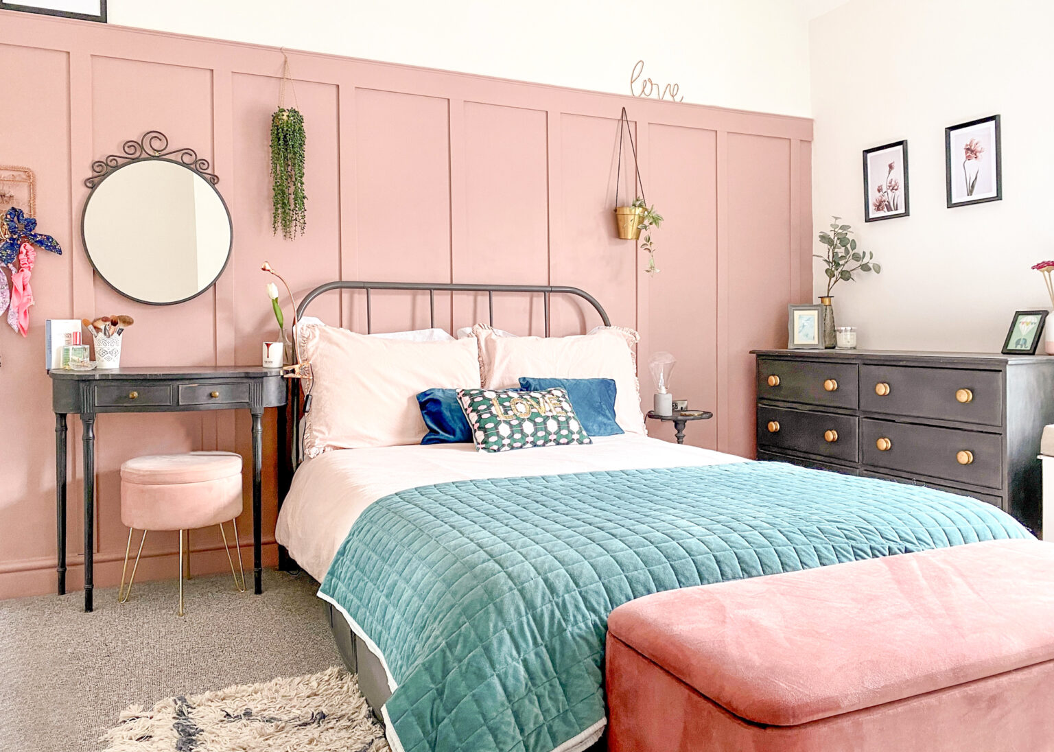 Home tour of a pretty pastel pink Victorian terrace