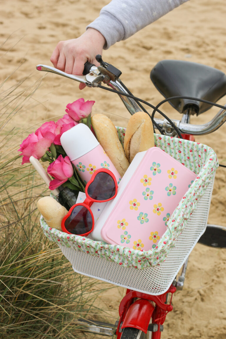 How to sew a pretty fabric liner for your bicycle basket (or any kind ...