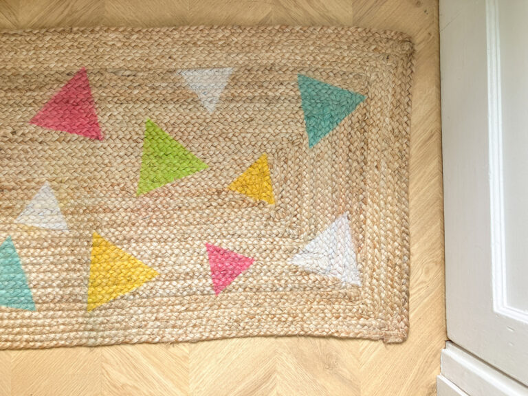 Easy DIY jute runner rug upcycling project for renters