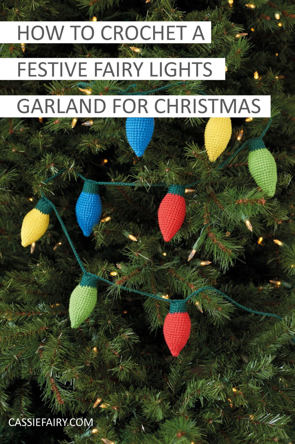 How to crochet your own festive fairy lights garland for Christmas